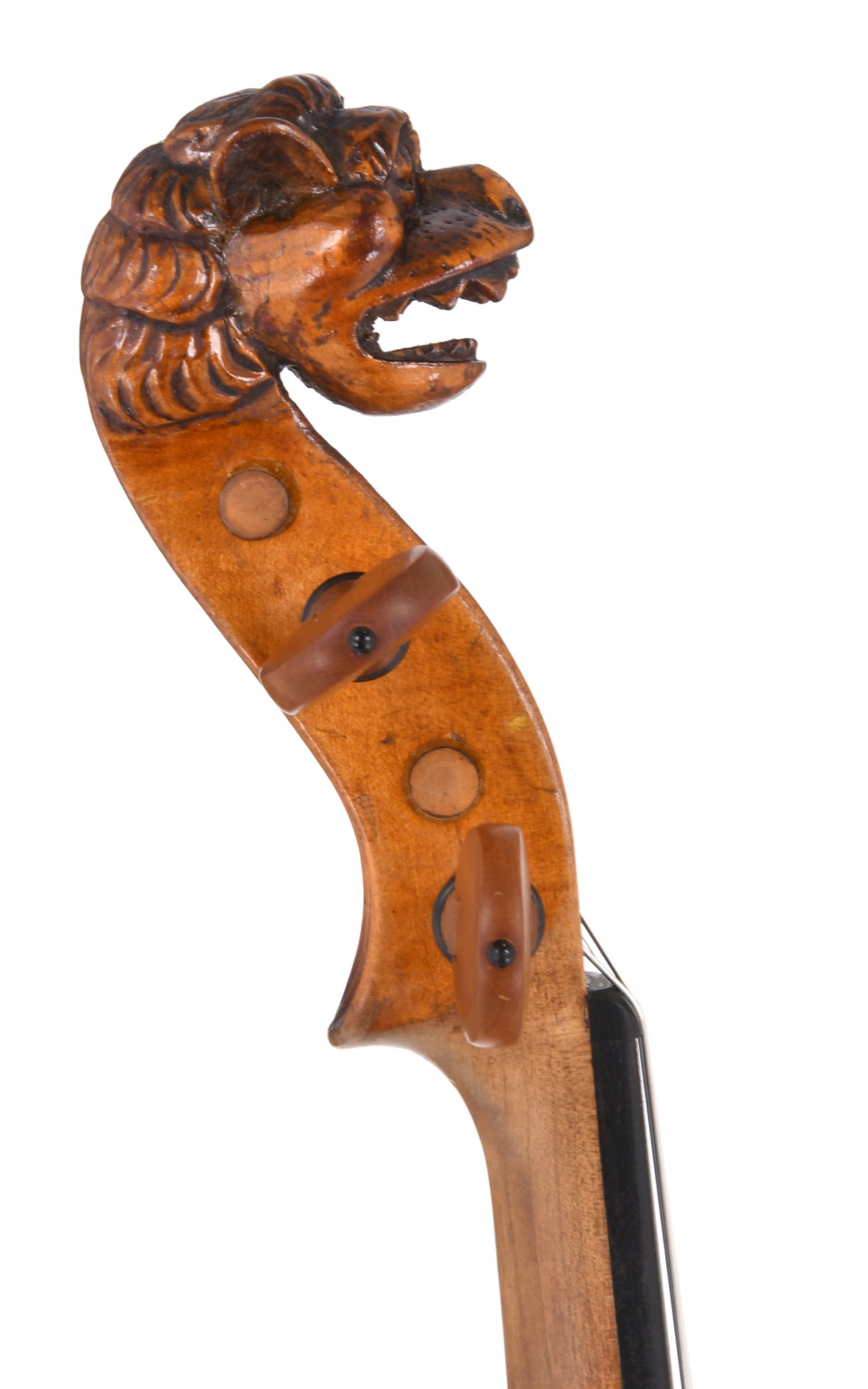 Antique French violin, Remy fils, 1824 - lion head | Corilon violins