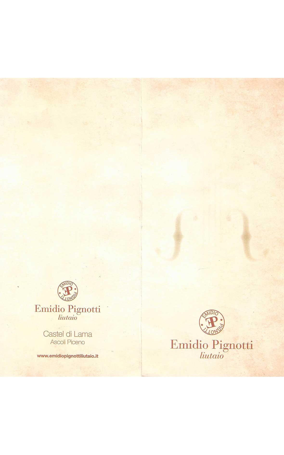 Violon italien : Emidio Pignotti, 2018 (certificat E. Pignotti)