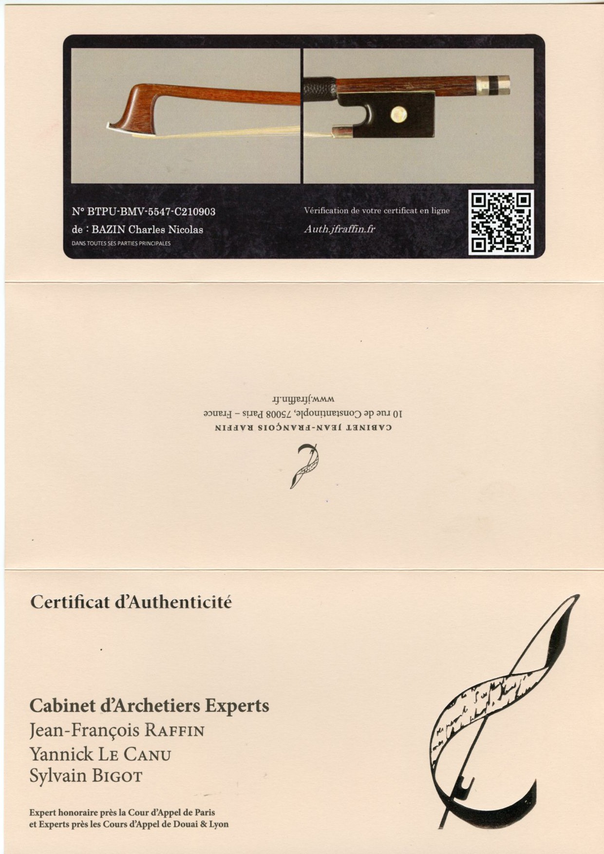 Charles Nicolas Bazin. Fine French 3/4 violin bow around 1900 ...