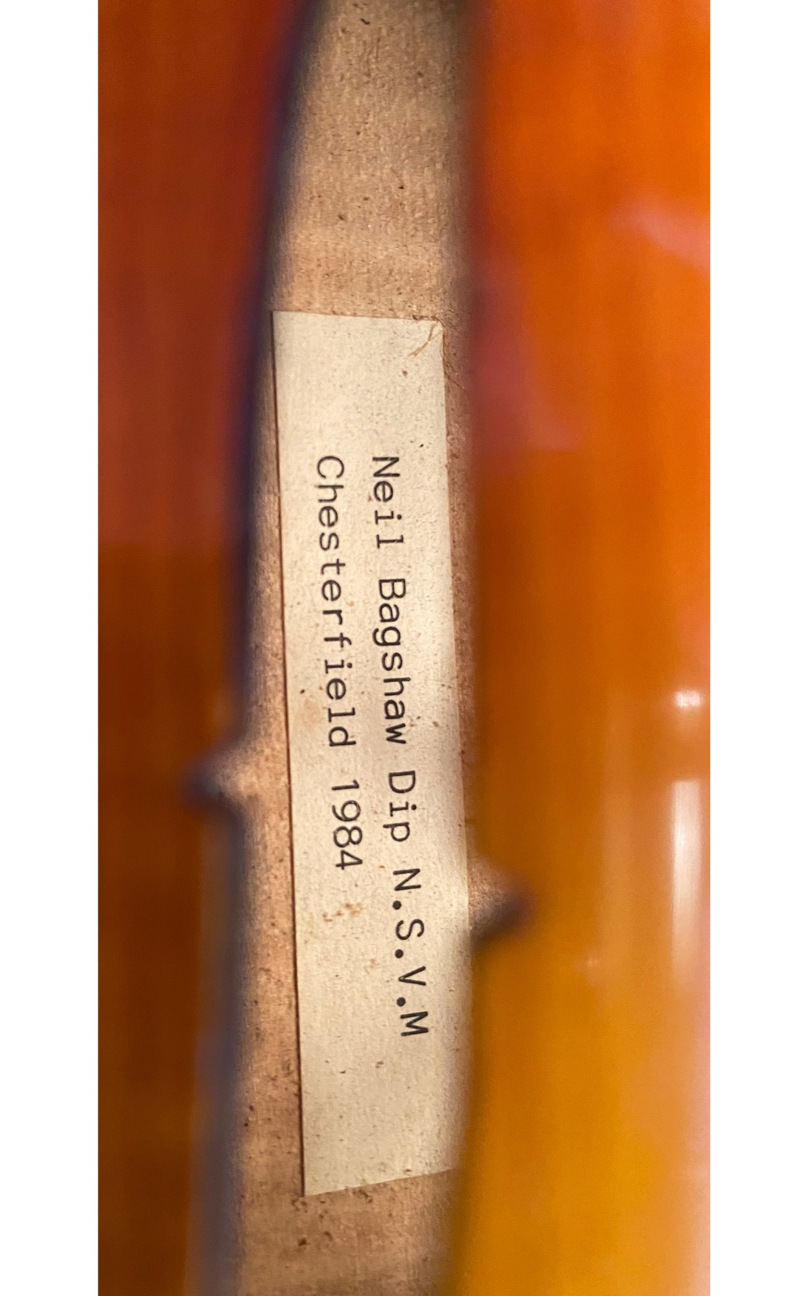 Contemporary English violin by Neil Bagshaw, 1984