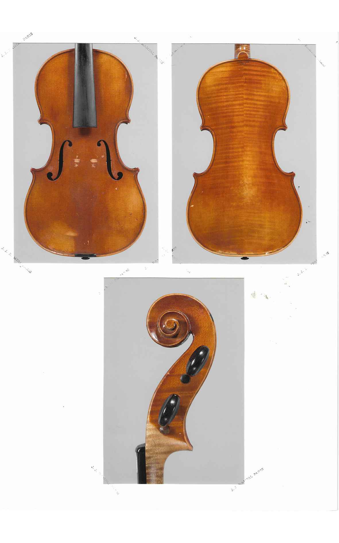Gustave Villaume, French violin, Nancy 1929 (Certificate J.-J. Rampal)