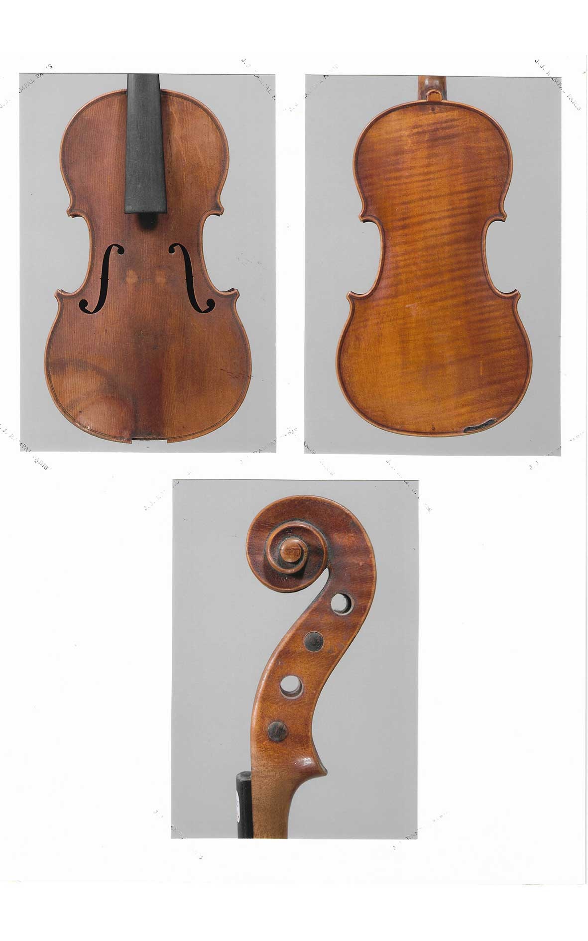 Etienne Perrin, antique French violin from around 1830 (certificate J.J ...