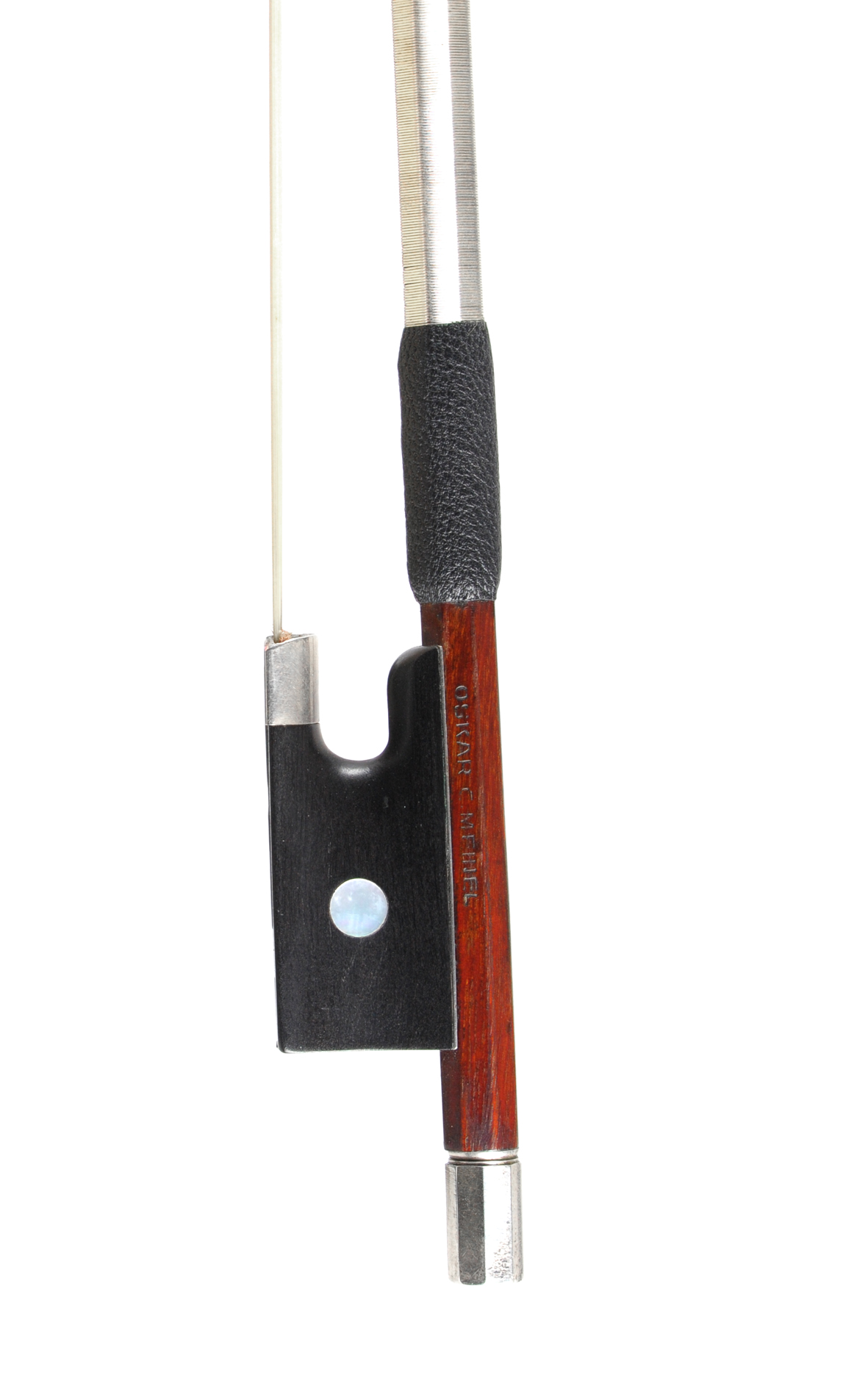 Silver mounted violin bow, Oscar C. Meinel Silver mounted violin bow, Oscar C. Meinel